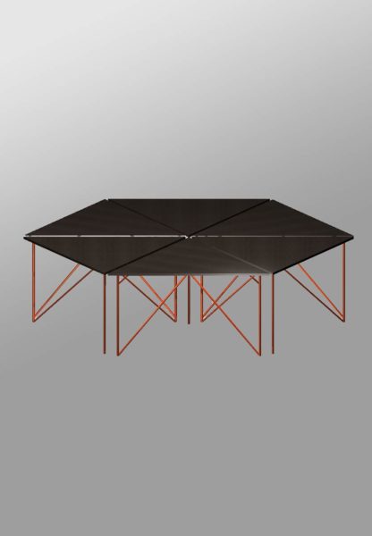 Conference table – copper legs - Vincent Buret