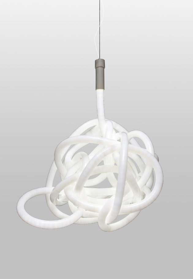 The (k)not Neon Lamp, a knot of neon pendant light. - Vincent Buret